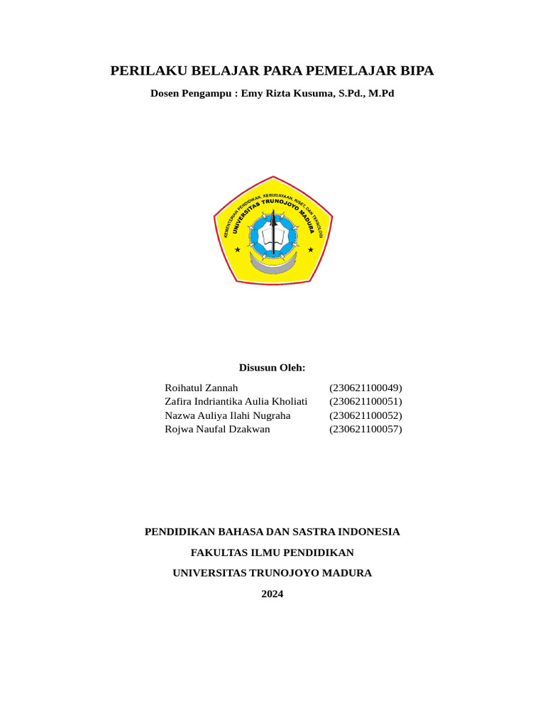 Perilaku Belajar para Pemelajar Bipa-1 | PDF