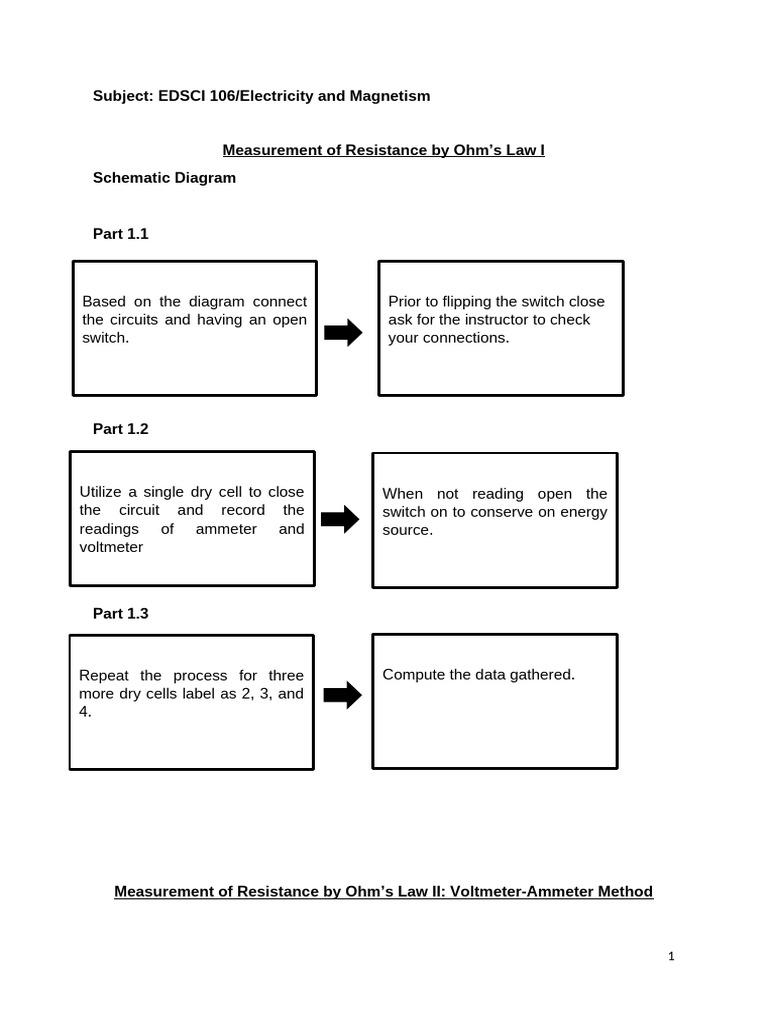 Schematic Diagram For Ohm's Law 1-4 | PDF | Voltage | Electrical ...