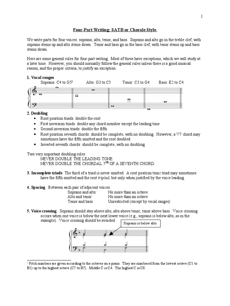 Four Part+Writing | PDF | Chord (Music) | Interval (Music)