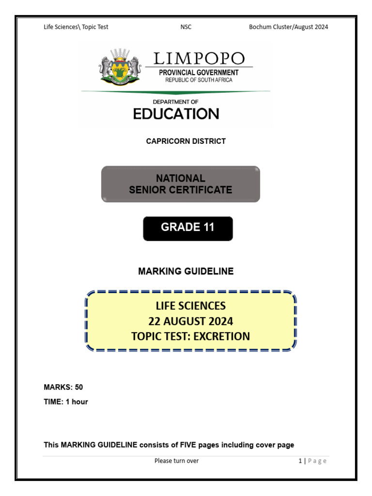 LFSC Grade 11 Excretion Memorandum | PDF