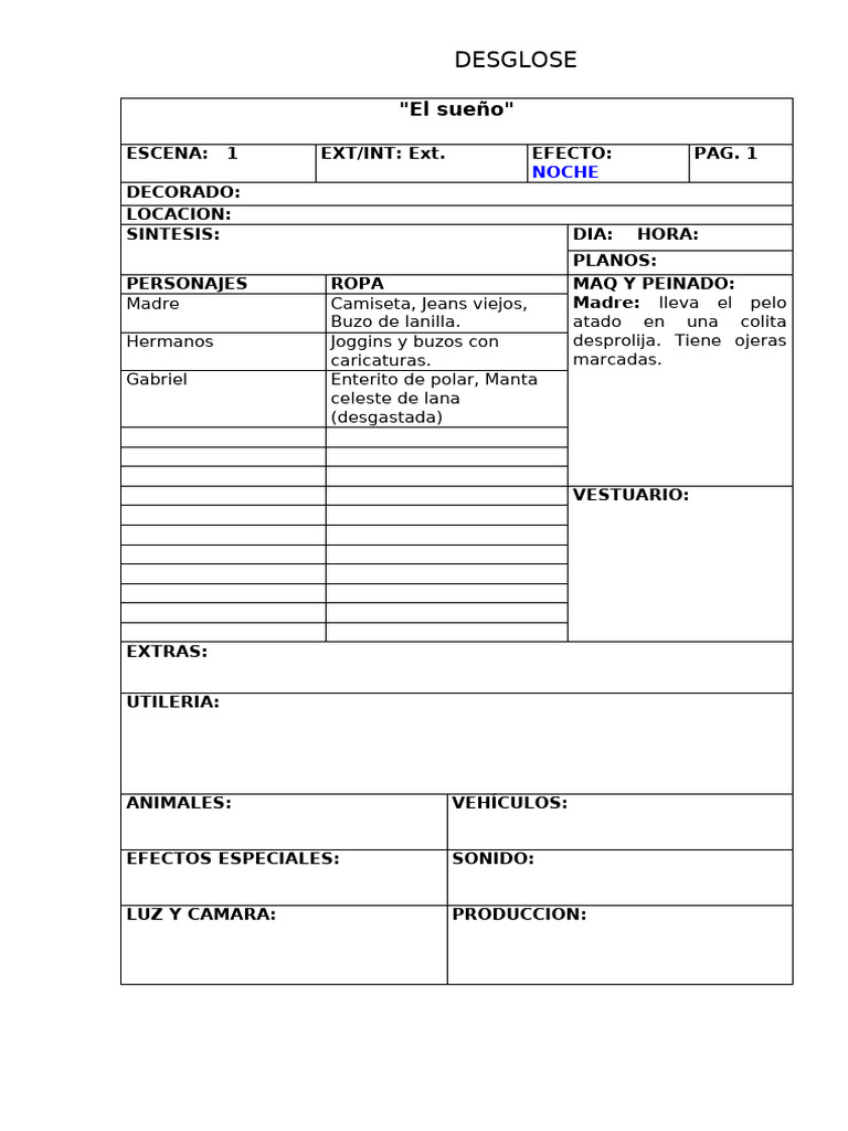 Planilla de Desglose | PDF
