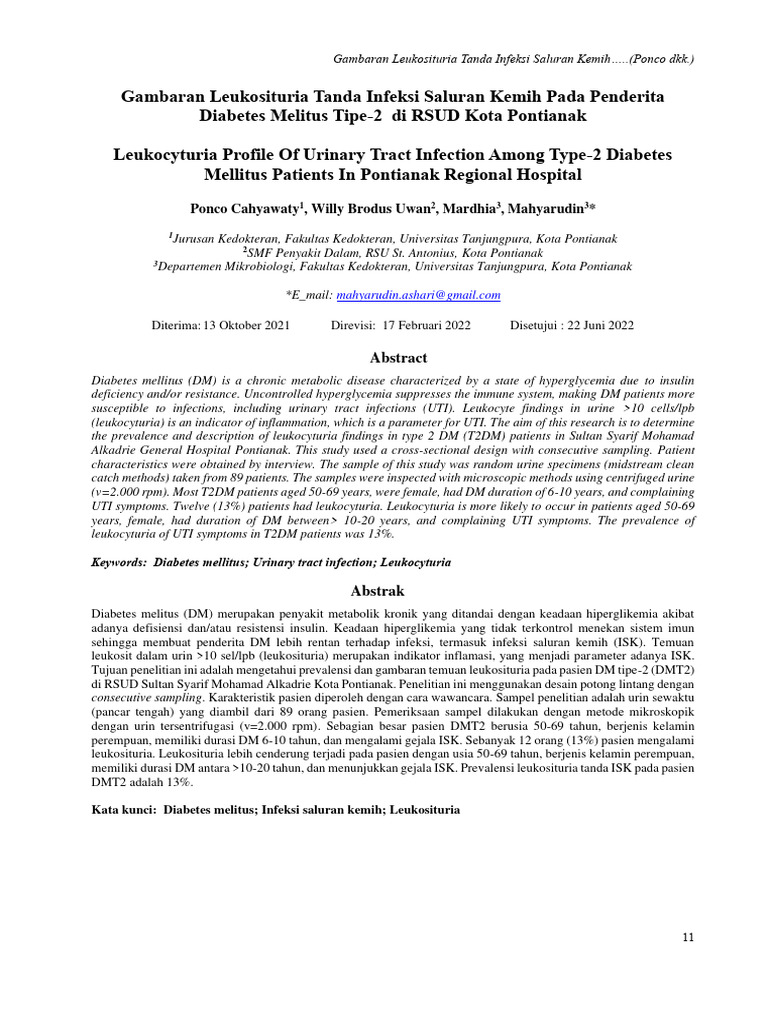 Gambaran Leukosituria Tanda Infeksi Salu | PDF