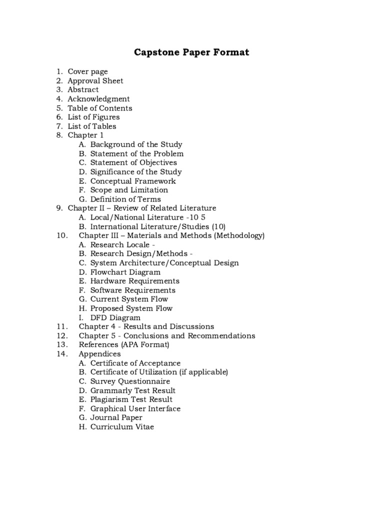 Capstone Paper Format | PDF