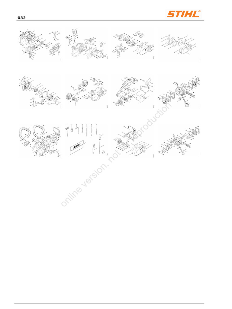 Stihl 032 Parts Manual | PDF