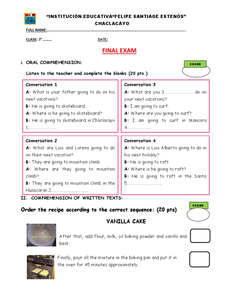 Final Exam 4 Bim 3° | PDF