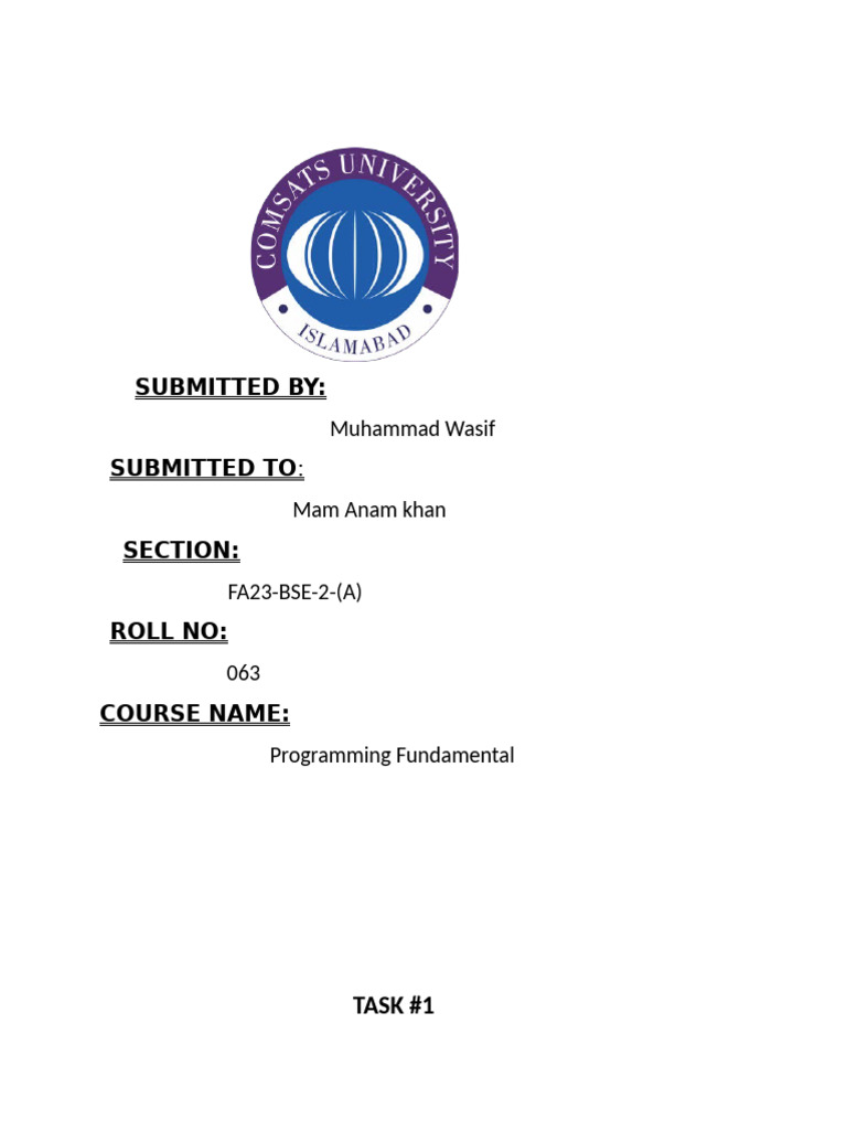 PF Lab B Assignment 5 | PDF