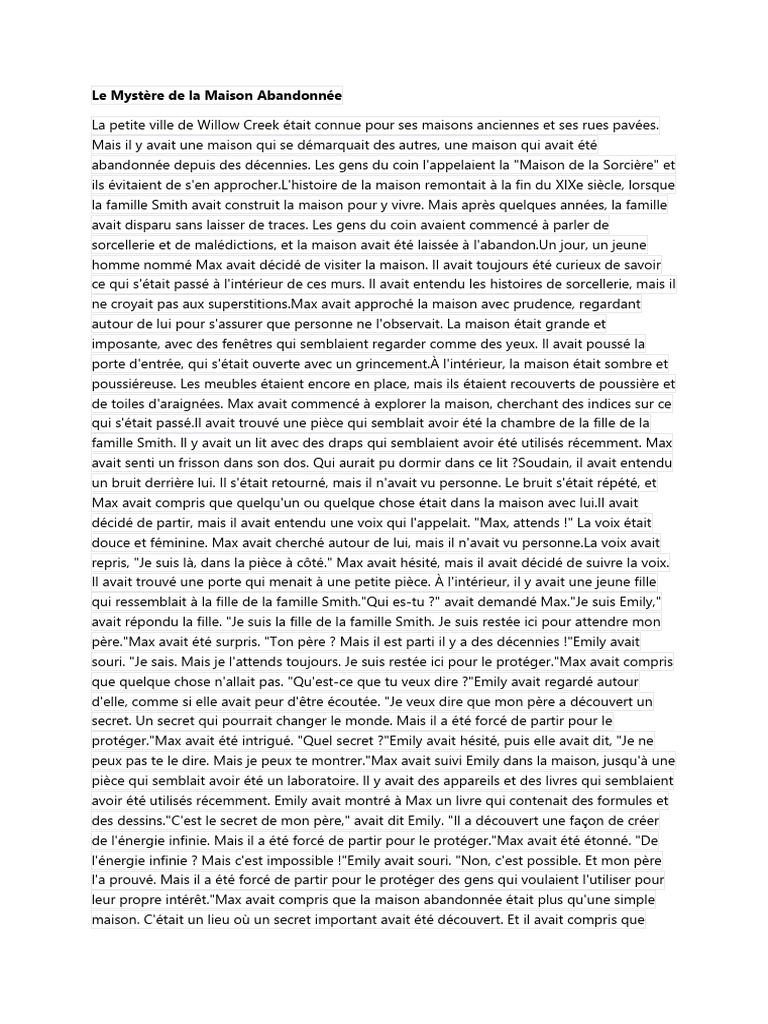 Le Mystère de La Maison Abandonnée | PDF