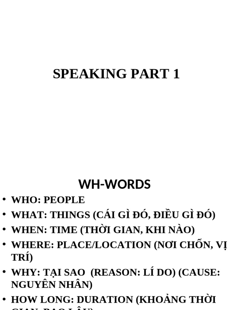 Speaking Part 1 Practice | PDF