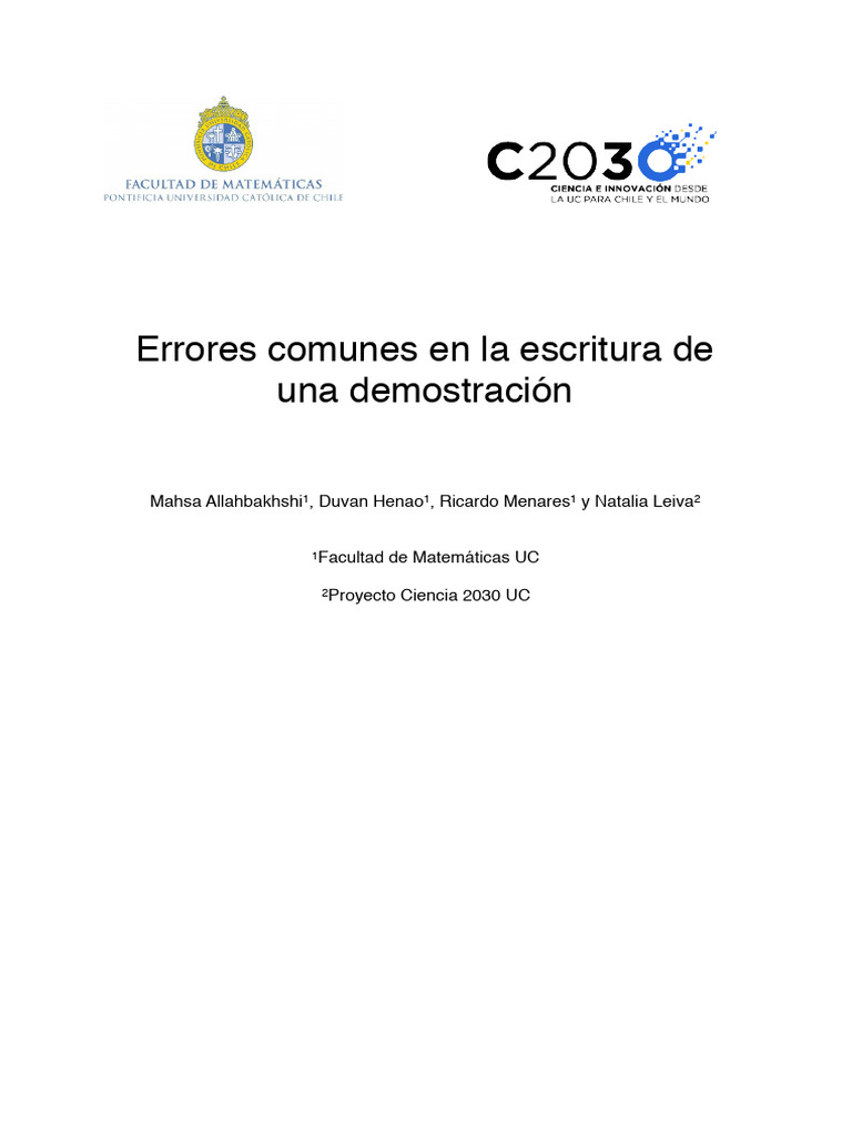 Lista Errores Comunes | PDF