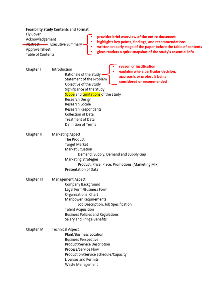 Feasibility-Study-Contents-and-Format | PDF