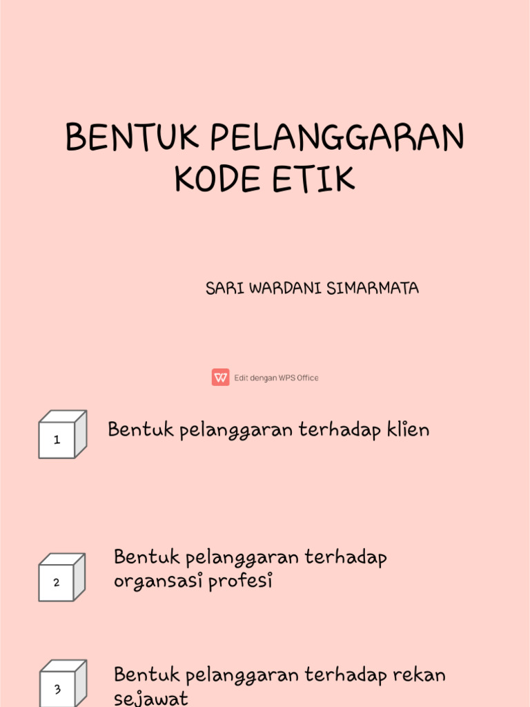 Bentuk Pelanggaran Kode Etik | PDF