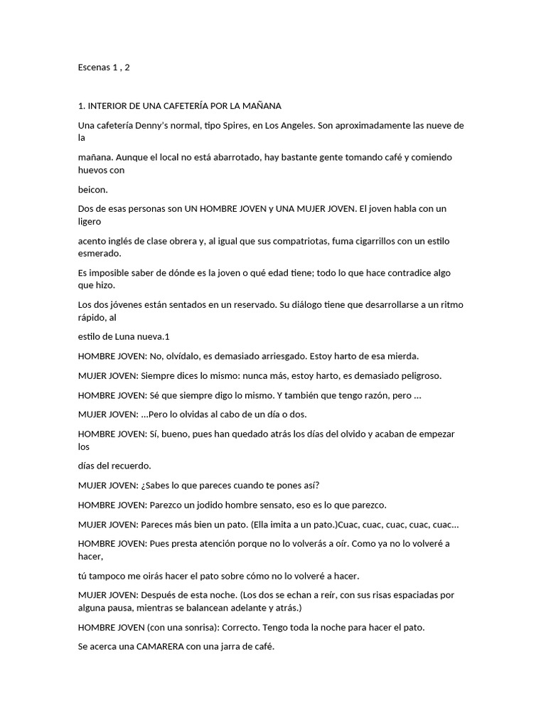 Escenas 1 y 2 Actuacion | PDF