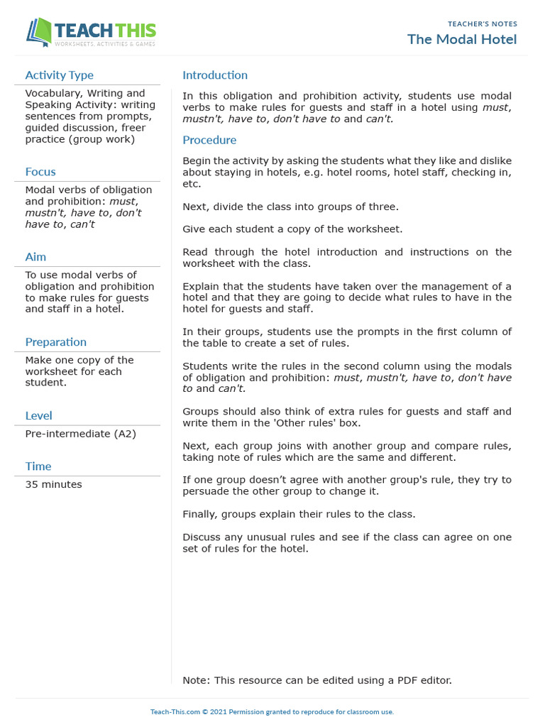 The Modal Hotel | PDF