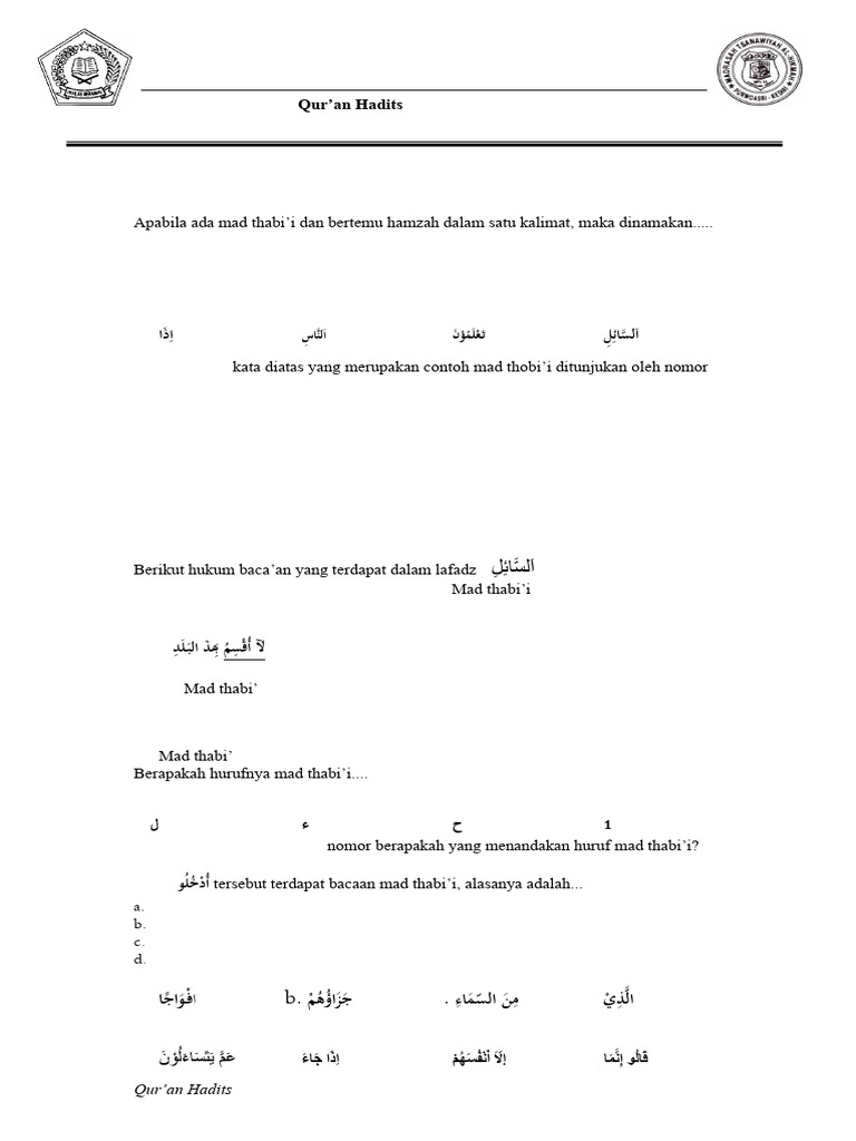 Al - Qur'an Hadis 7 Pat 2024 | PDF