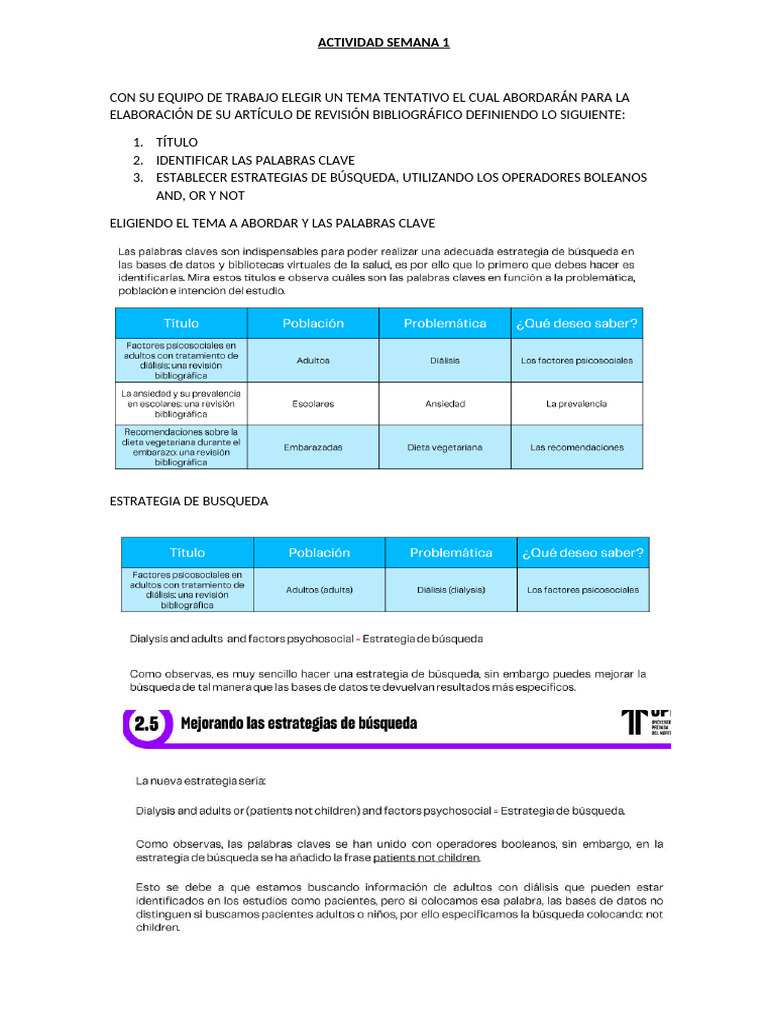 Actividad Semana 1 | PDF