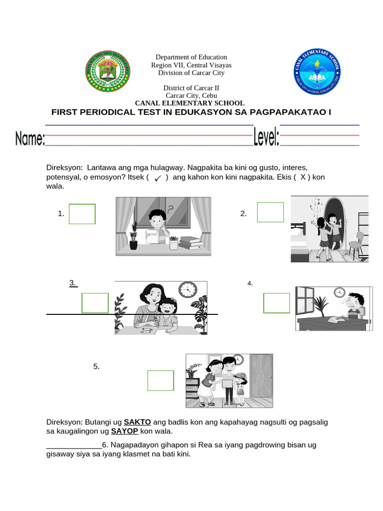 esp 1st quarter exam | PDF