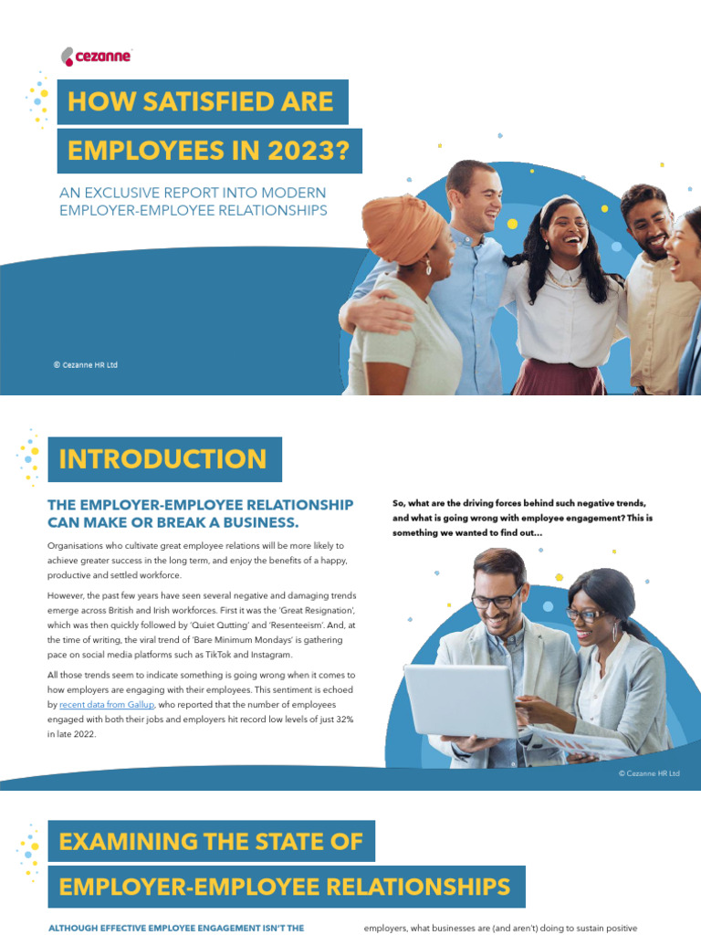 Employee Satisfaction Report 2023 Cezanne HR | PDF
