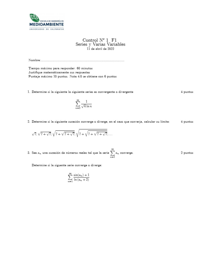 Control N° 1 Series y CVV 2022 | PDF