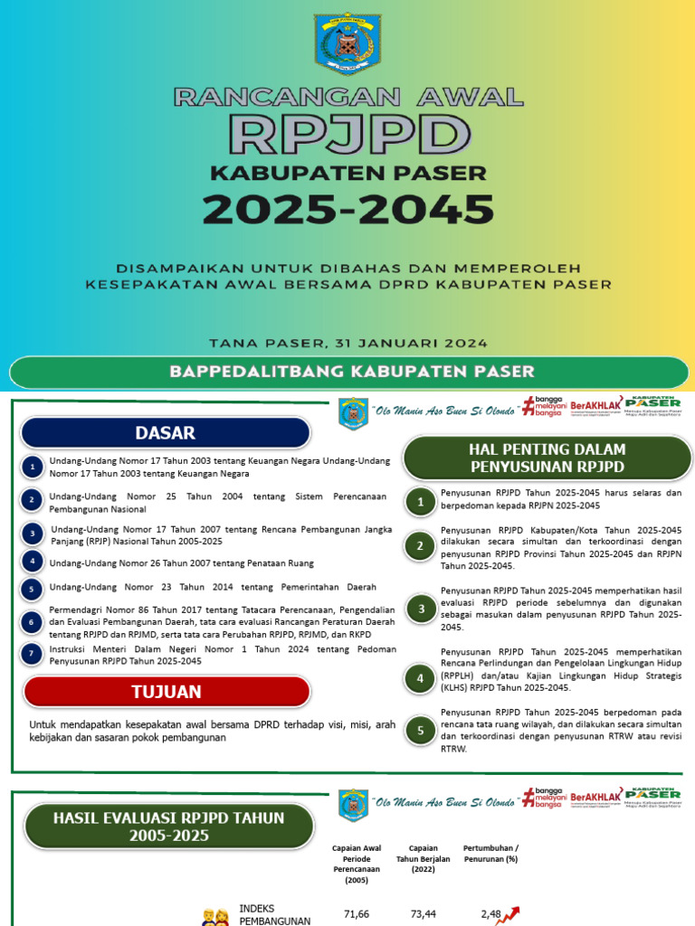 Paparan Ranwal RPJPD Pembahasan DPRD | PDF