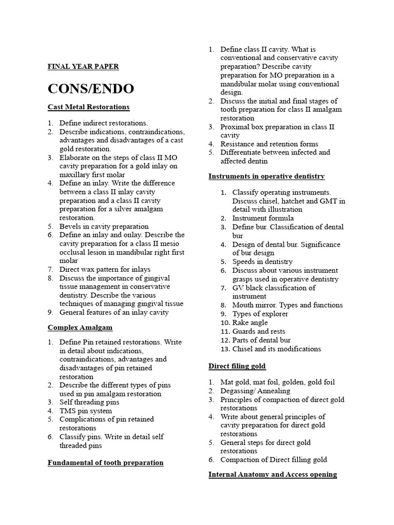 Endo Imp Question | PDF
