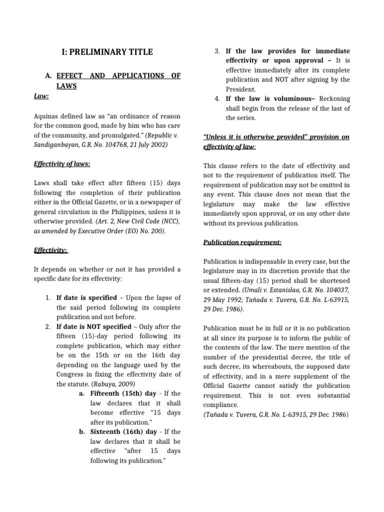 PART 1 (Preliminary Title and Human Relations) | PDF | Precedent | Ex ...