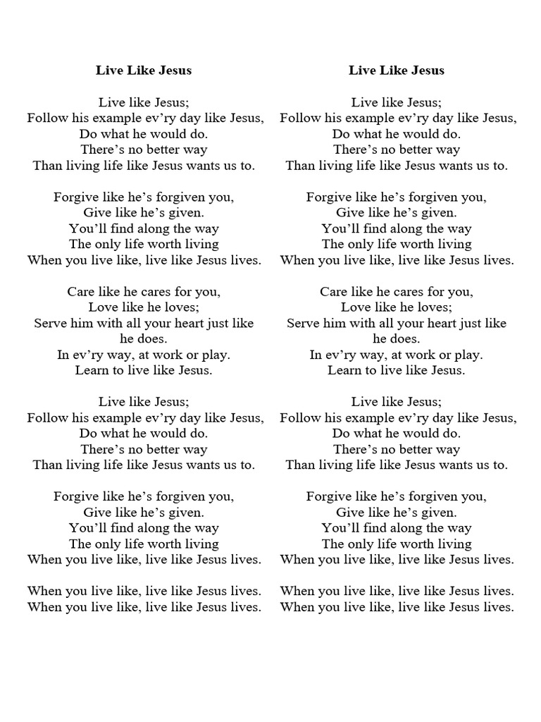 Live Like Jesus: A Guiding Principle | PDF | Religion & Spirituality