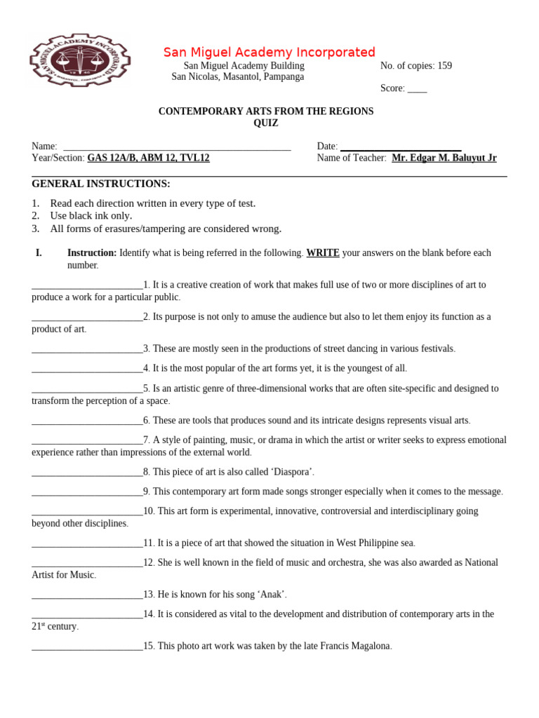 Cpar Quiz March | PDF