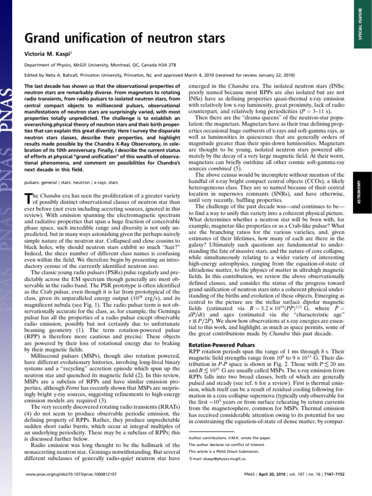 Grand Unification of Neutron Stars | PDF