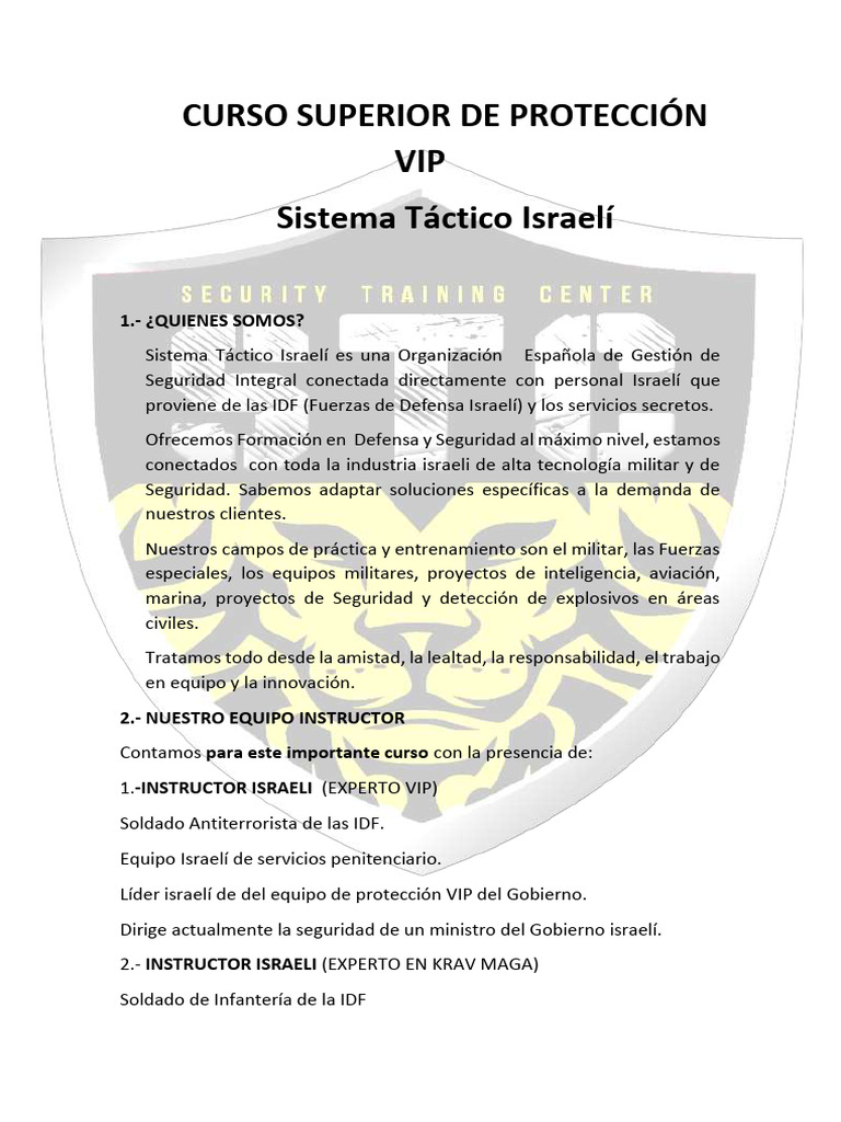 Curso Superior de Proteccion Vip 1 | PDF