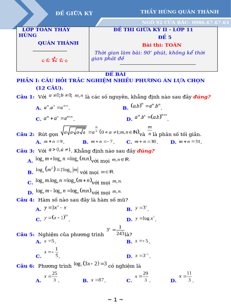 ĐỀ 5-GKII-KHỐI-11 - KNTT | PDF