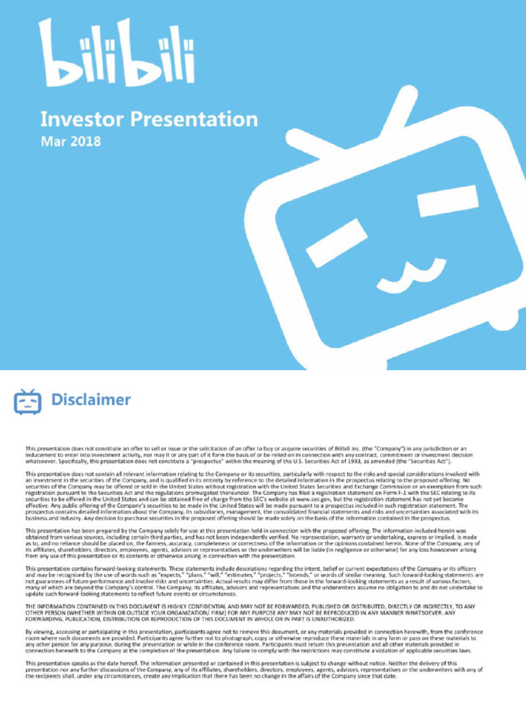 bilibili 纳斯达克上市路演PPT【疯狂B | PDF