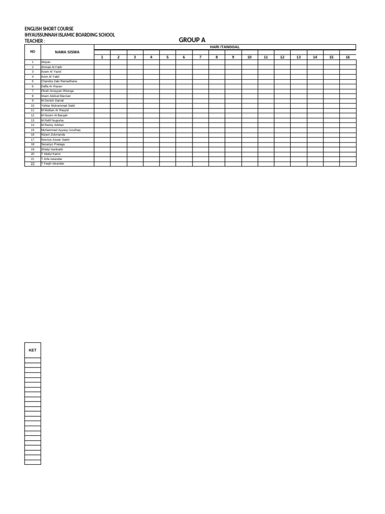 Absen B Ing Les (1) Ok | PDF