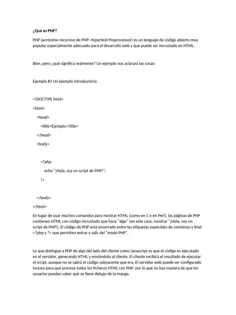 Qué Es PHP | PDF | Php | Red mundial