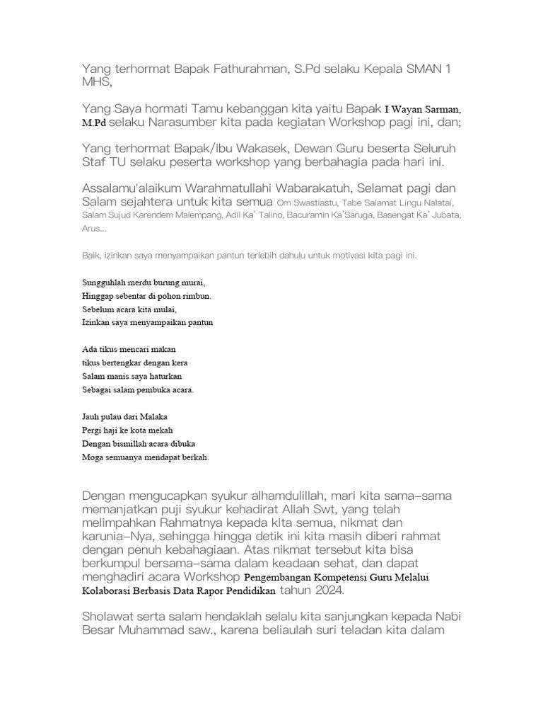 Yang Terhormat | PDF