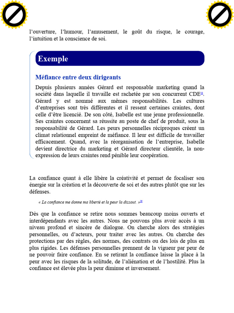Leadership Et Confiance Jouer Collectif Parler Vrai Être Humain - 54 | PDF