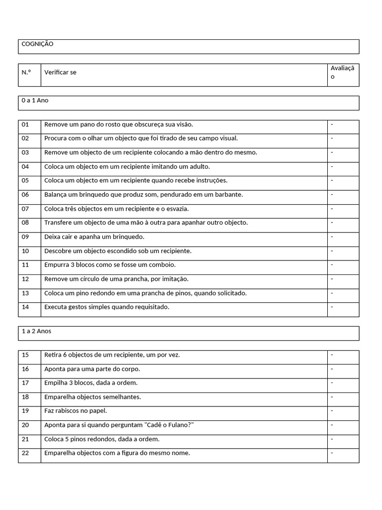 Portage Cognitivo | PDF