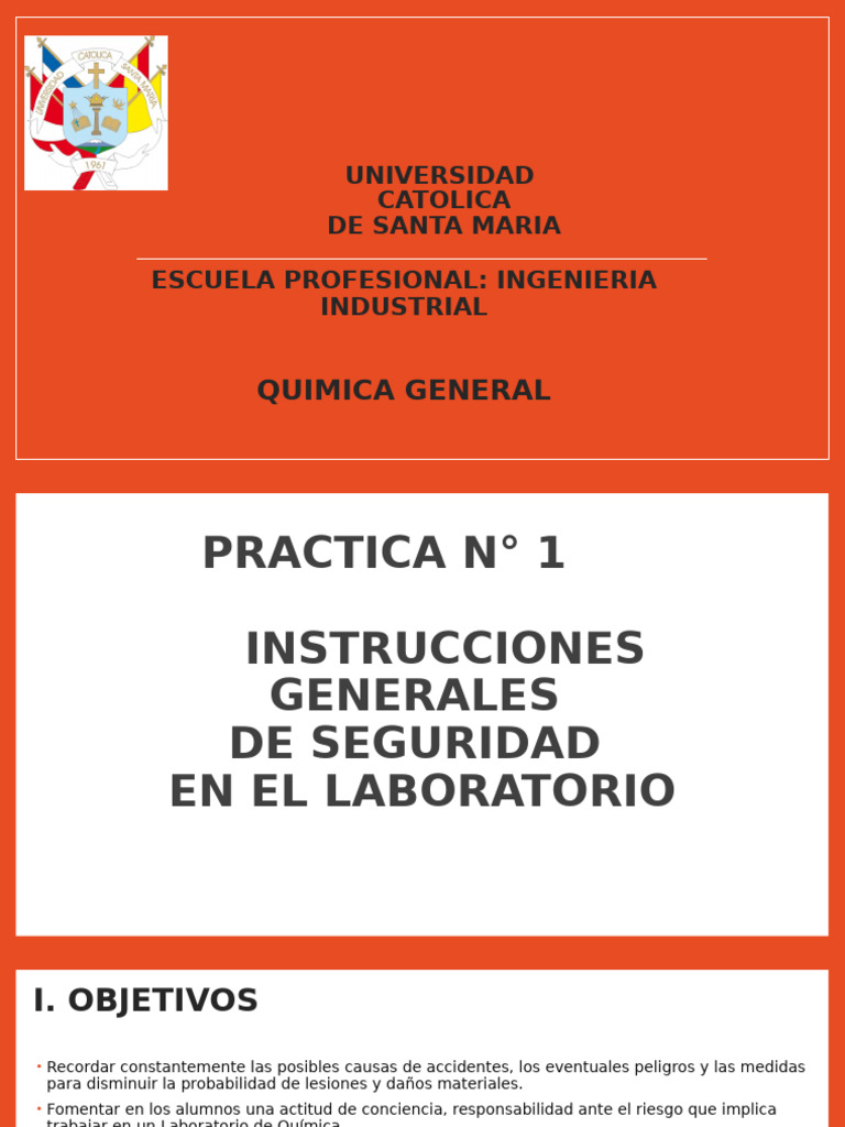 Practica 1 - Instrucciones Generales de Seguridad en El Laboratorio | PDF
