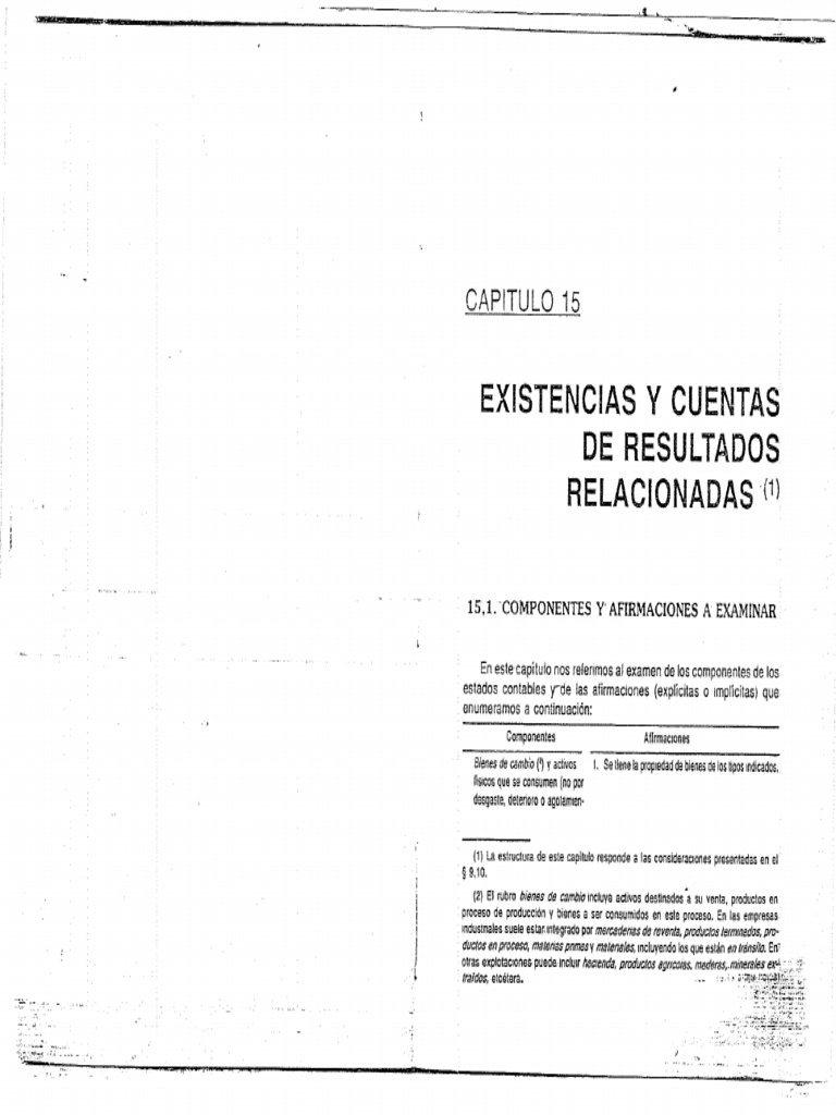 Tratado de Auditoria. Fowler. Tomo II. 15 - Capítulo 15. Existencias y Cuentas de Resultados ...