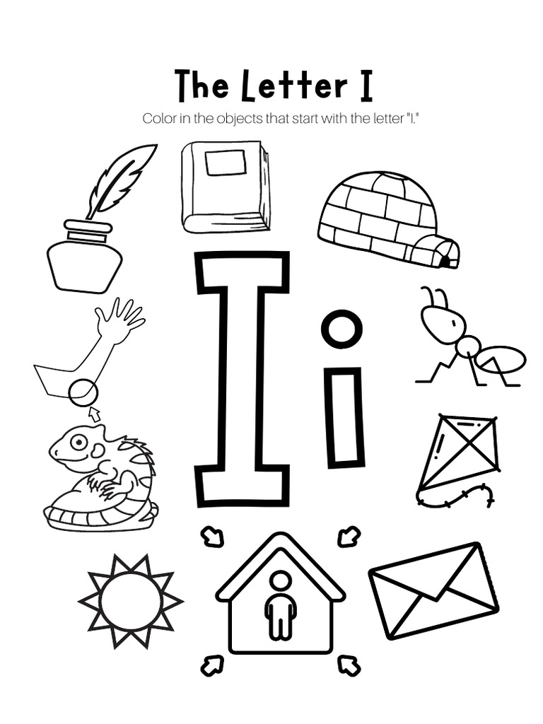 Letter I Beginning Short Sound Coloring | PDF