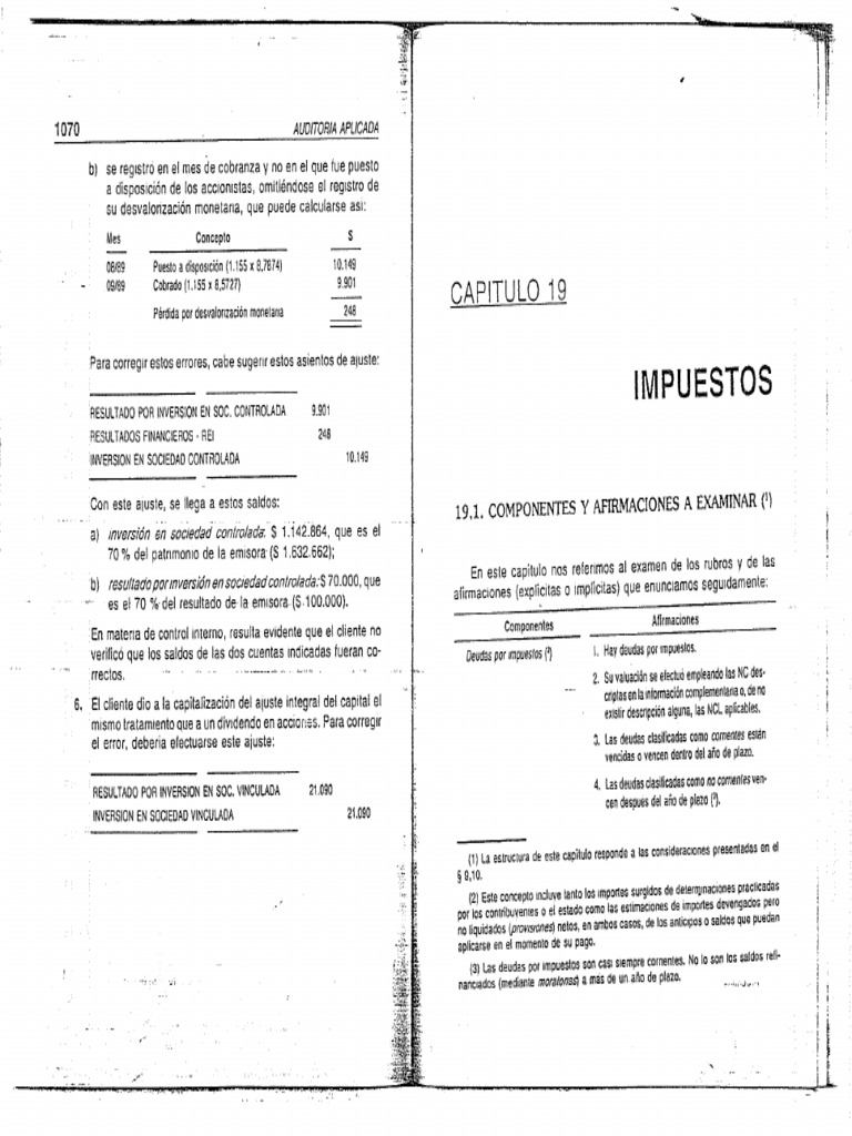 Tratado de auditoria. Fowler. Tomo II. 19 - Capítulo 19. Impuestos | PDF