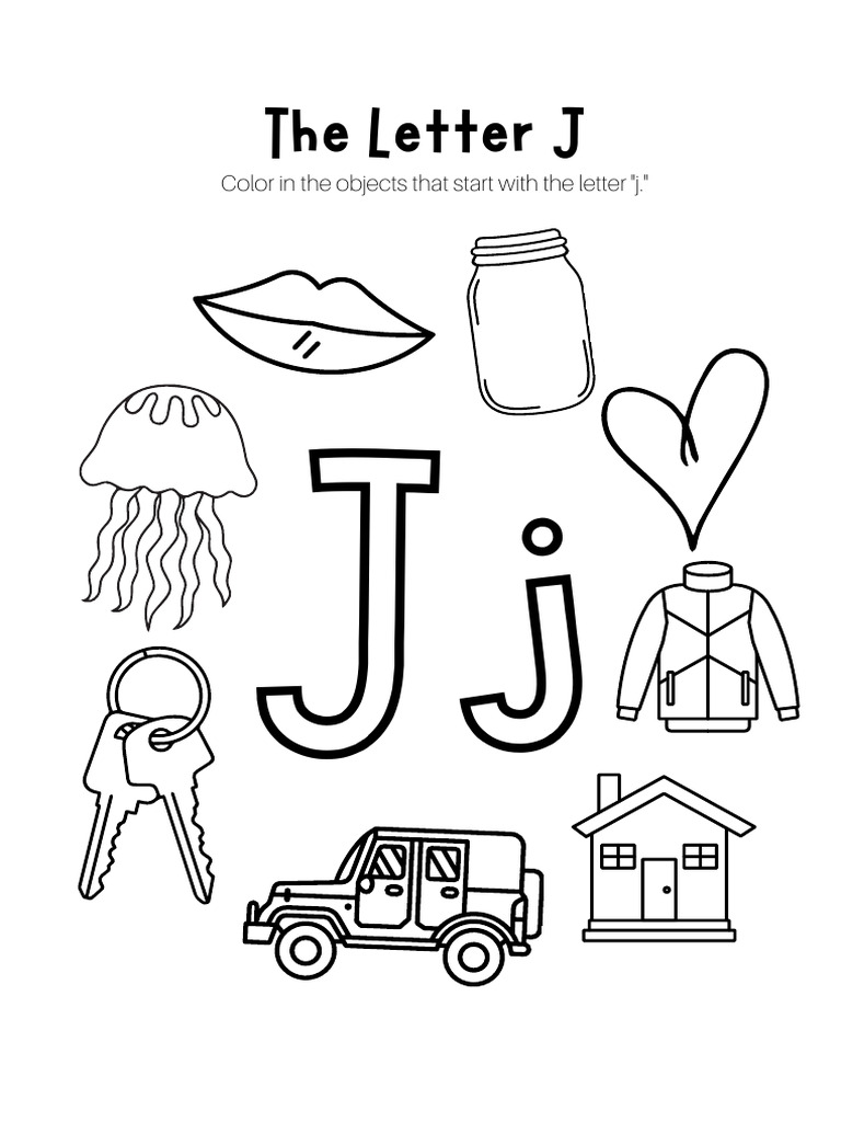 J - Beginning Sounds Coloring Worksheet | PDF