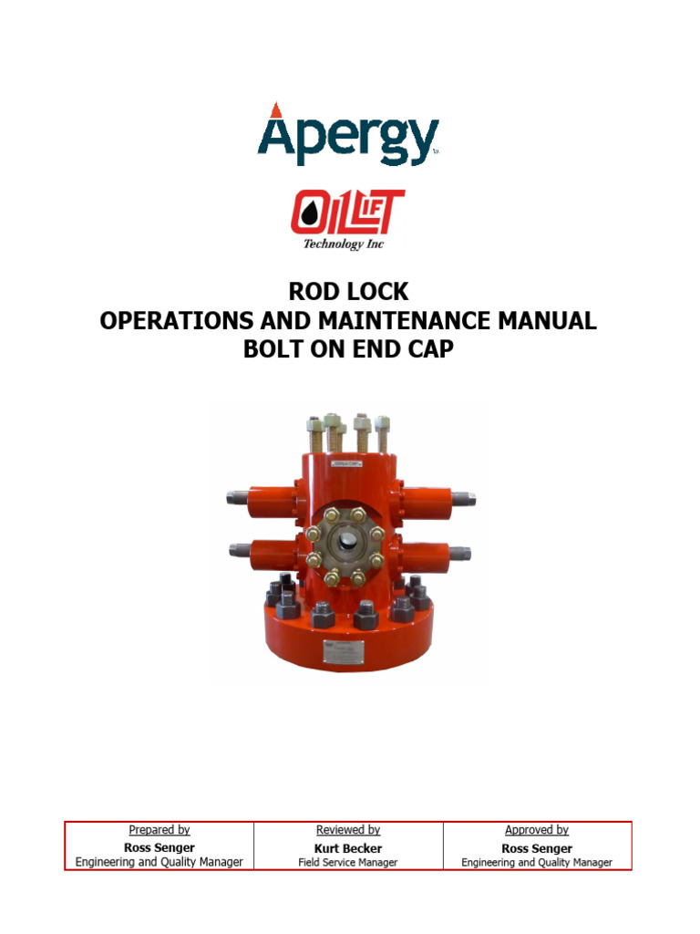 OLCA-OMMA-RLBOLT Rod Lock Bolt On End Cap Operations and Maintenance ...