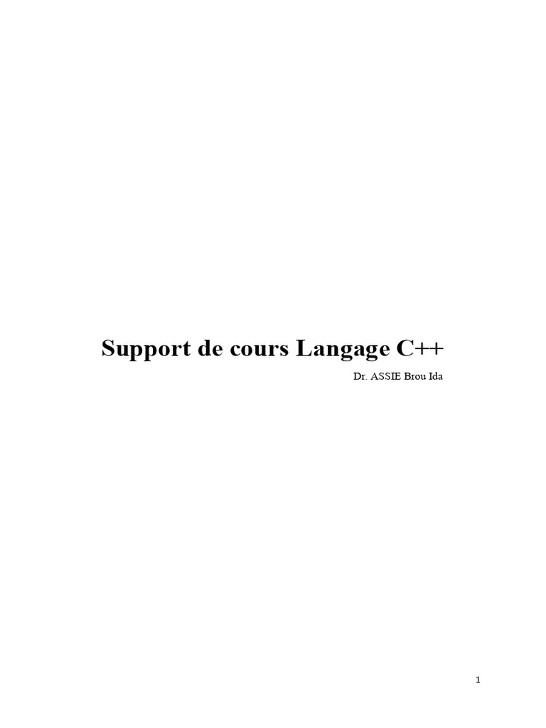 Support de Cours C++ | PDF