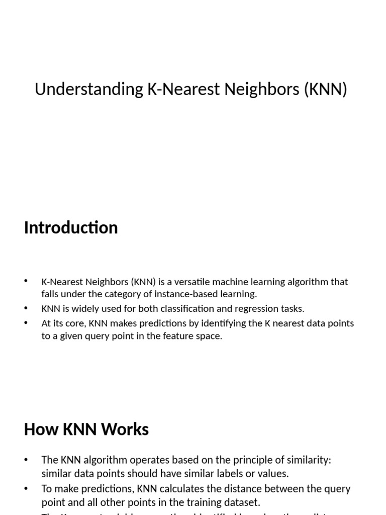 Understanding K-Nearest Neighbors (KNN) | PDF