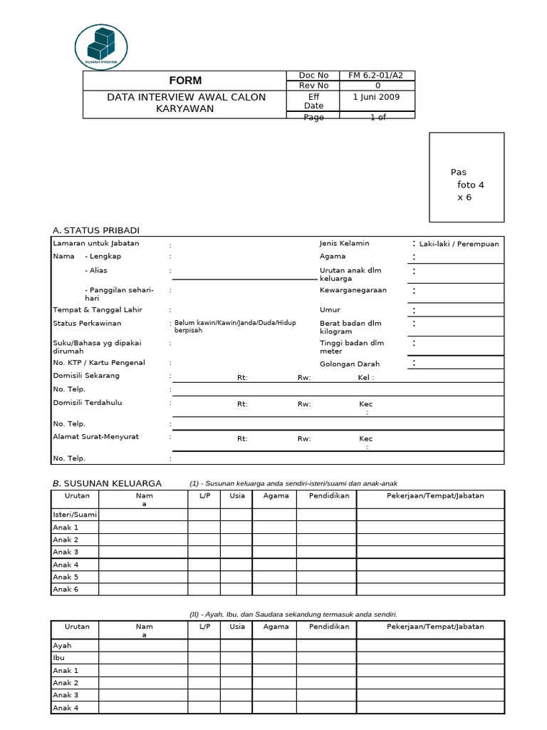 Form Interview RumahPrefab | PDF