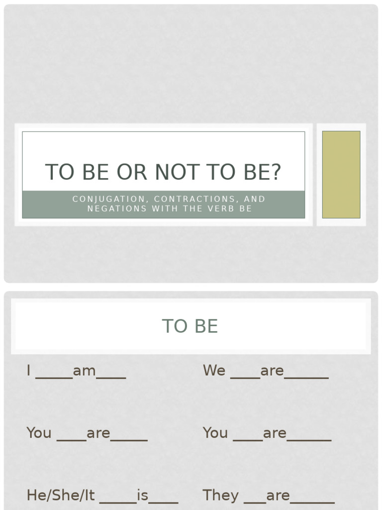 Verb To Be - Practice 2 | PDF