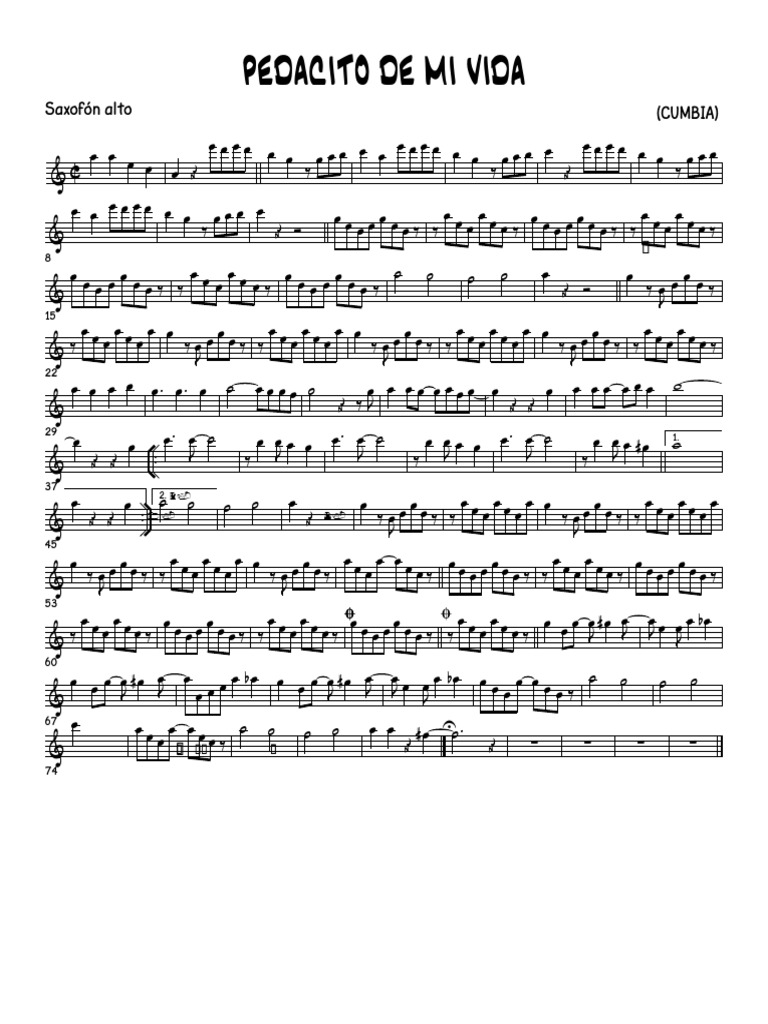 Pedacito de Mi Vida Saxo | PDF