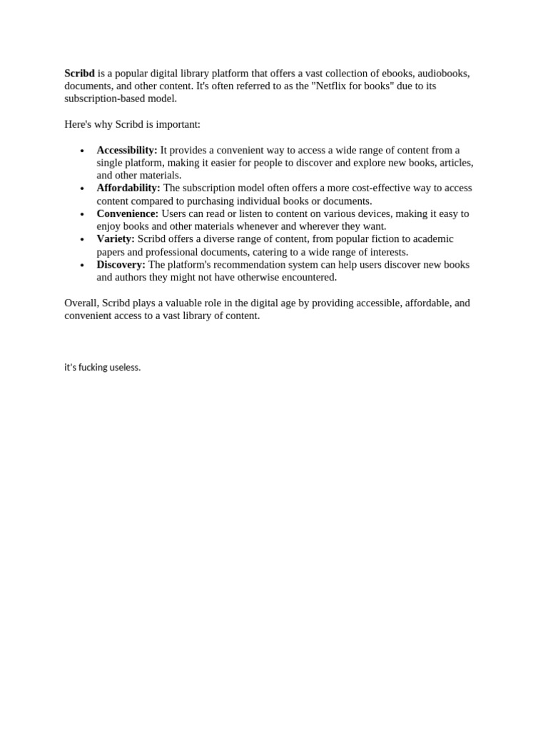 Scribd Is A Popular Digital Library Platform That Offers A Vast Collection of Ebooks | PDF