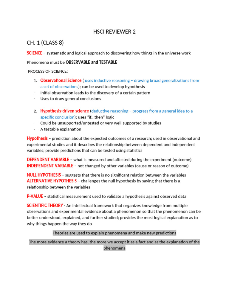 Hsci Reviewer 2 | PDF