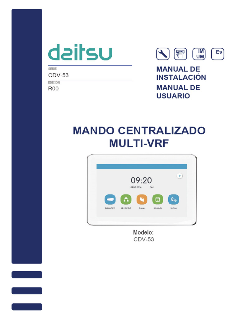 Im Um Multi Vrfcentralized Controller-Gmv5 CDV53 Es R00 | PDF | Agua | Temperatura